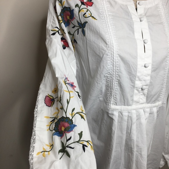 LOFT | Tops | Loft Boho Embroidered Top | Poshmark